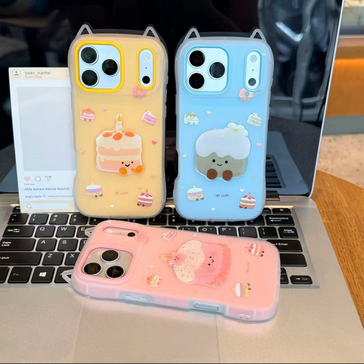3D Cake Phone Case with Cat Ears – lumecase